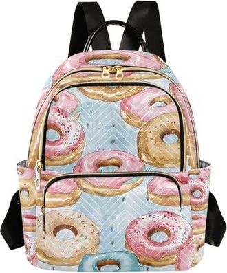 Mnsruu Mini sac à dos pour femme Donut Bleu doux Petit sac à dos tendance Sac à dos décontracté Sac à dos Sac à dos, Multi157, S