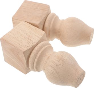 OSALADI 2 Stück Massivholz Möbelbeine Quadratisch Stabile Sofabeine aus Unbehandeltem Holz Vielseitige DIY Tisch Schrankfüße für Sofas Kommoden und Betten