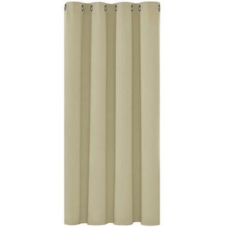 Deconovo Rideaux Occultants Isolant Thermique Anti Froid, 132X138 CM (Largeur X Hauteur), Rideaux pour Salon et Chambre, Design Moderne à Oeillets, Beige Foncé