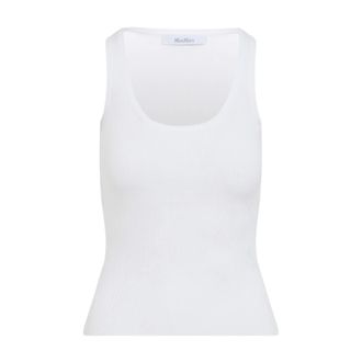 Max Mara Femme, Tops, Blanc, Taille: 38 FR Ghiro Knit Tank Top