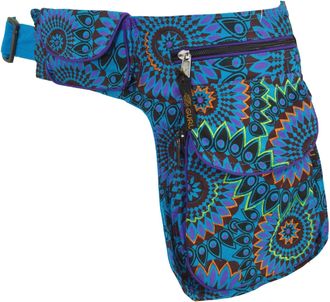 Guru Shop Stoff Sidebag & G&uuml;rteltasche, Goa G&uuml;rteltasche - T&uuml;rkis, Unisex - Erwachsene, Baumwolle, 27x20x4 cm
