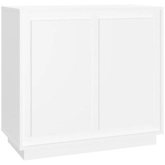 vidaXL Vidaxl - Buffet blanc 80x34x75 cm - Bois ding&eacute;nierie r&eacute;sistant &agrave; lhumidit&eacute; - 4 compartiments de rangement - Design intemporel
