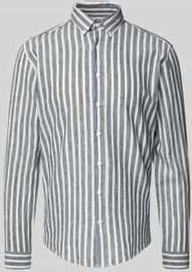 Lindbergh Slim Fit Freizeithemd aus Leinen-Baumwoll-Mix