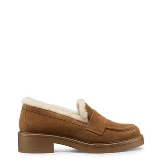 Stuart Weitzman Mocassin Celia Lite en peau lain&eacute;e - Femme - Chaussures - Brun - Taille: 40 EU