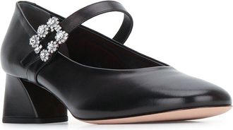 Roger Vivier Flowers Mary-Jane Heel - Black
