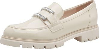 Marco Tozzi Damen Slipper mit Glitzerdetails Vegan, Cremefarben (Cream patent), 42 EU
