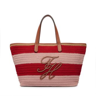 Tommy Hilfiger Handtasche Tommy Hilfiger Th Nautical Tote Crochet Str AW0AW18816 Bunt