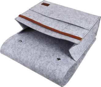 BESPORTBLE Gro&szlig;e Filz Aufbewahrungstasche mit Stabilem Rahmen H&auml;ngend f&uuml;r Bettseite und Sofa Platzsparend Leicht zu Installieren Modernes Design in Hellgrau f&uuml;r 