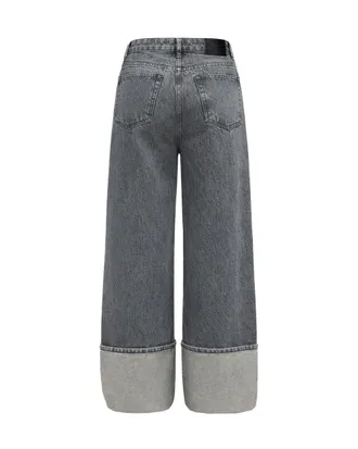 Ganni Womens Jeans Double Fly Slate Grey Organic Cotton