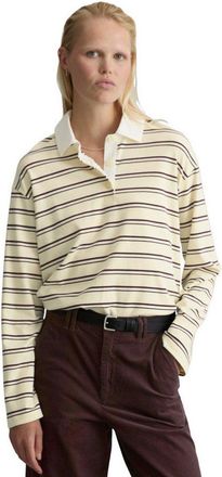 Marc O'Polo Denim Langarm-Poloshirt aus gestreiftem Heavy Jersey