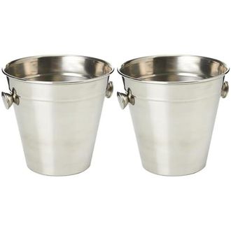 Ibili 711414 Seau &agrave; Glace, INOX, Argent, 14 x 14 x 15 cm (Lot de 2)