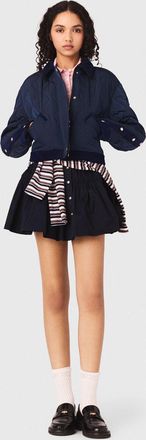 Maje Steppjacke Mit Velours-details - Marineblau - Maje