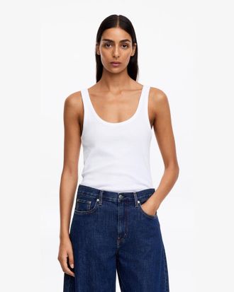 Arket Geripptes Tanktop -Wei&szlig;