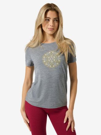 super.natural Print-Shirt Merino T-Shirt W ORNAMENT TEE l&auml;ssiger Merino-Materialmix