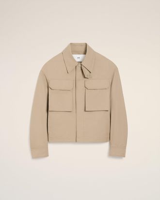 Ami Blouson Beige Worker En Coton Cafe Creme - XXS - Unisex