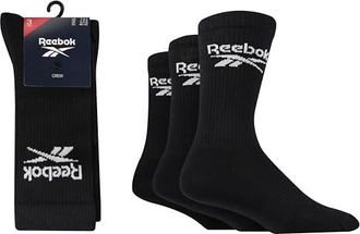 Reebok Chaussettes Hautes Unisexes Core Crew - Confortables Soutien de Voûte Plantaire Coton Respirant, Pour Marche Sport Quotidien Yoga Fitness Lavables, Lo