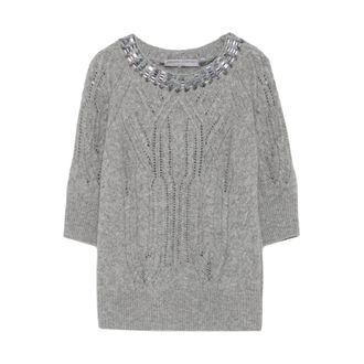 Ermanno Scervino Femme, Pulls, Gris, Taille: 38 FR Pulls &agrave; col rond