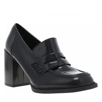 Marco Tozzi Escarpins Simili Cuir Noir avec Une Coupe Bateau &agrave; Talon Haut et Languette fourr&eacute;e - Taille Numeric_39