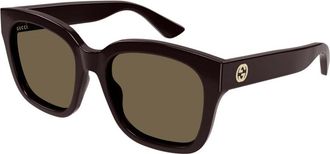 Gucci Rechteckige Sonnenbrille - - Accessories - Damen - Braun - 54 MM
