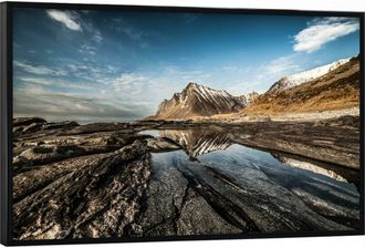 artboxONE Poster mit schwarzem Rahmen 60x40 cm Natur & Naturfotografie Natur Lofoten Mountain - Bild vikten