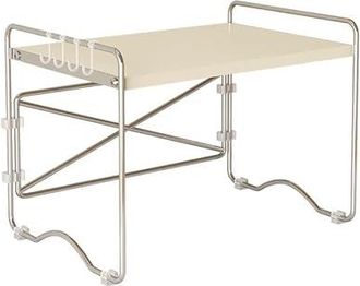 Generic 2 Niveaux Support De Four &Agrave; Micro-Ondes Extensible, avec 6 Crochets, Etagere Rangement Cuisine Micro Ondes(White)