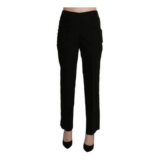 Bencivenga Schwarze Logo-Detail Straight Hose - - Trousers - Damen - Schwarzk - S