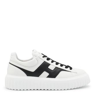 Hogan Low-Top Sneaker - White And Black Leather Sneakers - Gr. 10_5 - in Wei&szlig; - f&uuml;r Damen