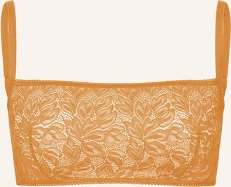 erlich textil Erlich Textil Iconic Lace Bandeau Bralette B&uuml;gellos Aus Spitze - Verstellbare Tr&auml;ger orange