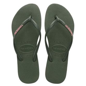 Havaianas Femme Slim Logo Tongs, Multicolore Green, 33/34 EU