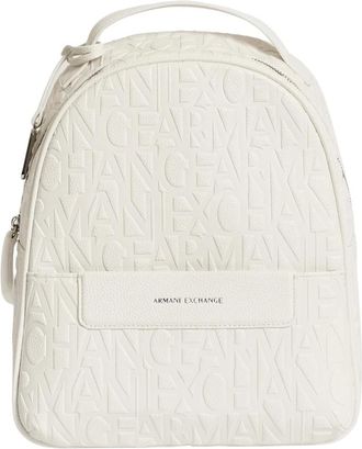 A|X Armani Exchange Femme, Sacs, Blanc, Taille: ONE Size Petit Sac &agrave; Dos avec Monogramme