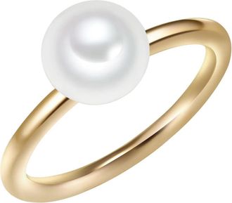 Valero Pearls Ring - Sterling Silber Ring S&uuml;&szlig;wasser-Zuchtperle - Gr. 50 - in Gold - f&uuml;r Damen
