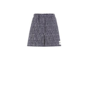Miu Miu Short en tweed &agrave; carreaux en laine