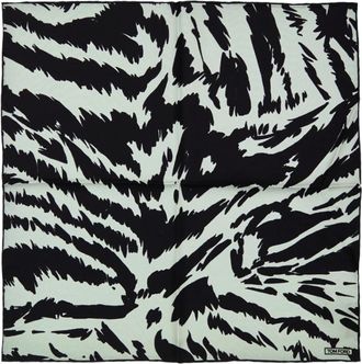 Tom Ford Homme, Accessoires, Multicolore, Taille: ONE Size Mouchoir de Poche en Soie Gris Clair avec Imprimé Noir