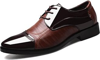 Generic Chaussures habill&eacute;es pour homme confortables et larges en cuir &agrave; lacets Oxfords Chaussures formelles &agrave; bout pointu Chaussures derby tendance et polyva