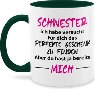 Shirtracer Tasse Tassen 325ml - Schwester ich habe versucht für dich das perfekte Geschenk zu finden | Weihnachtsgeschenke Schwester Geschenk Weihnachten | Gesch