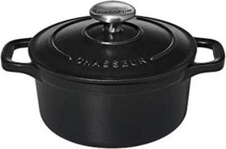 Chasseur Erhabene schwarze emaillierte runde auflaufform aus gusseisen 10 cm Chasseur puc471001