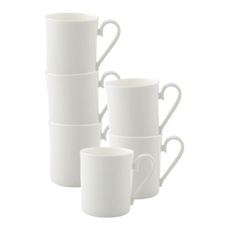 Villeroy & Boch Royal Henkelbecher 6er Set, 300 ml, Sp&uuml;lmaschinenfest, Mikrowellensicher, Tasse, Becher, Kaffeebecher, Porzellan, Kaffeetasse, Hei&szlig;getr&auml;nkebecher, Pre