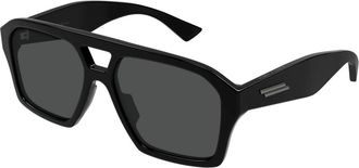 Bottega Veneta Lunettes de soleil rectangulaires - unisex - Accessoires - Noir - Taille: 56 MM
