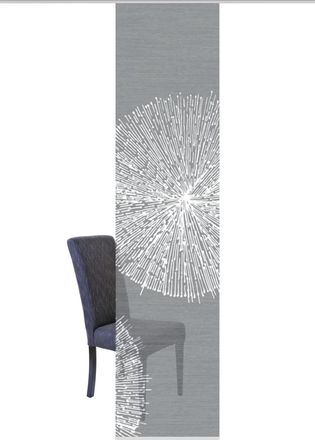 Vision S 84559 | Schiebegardine CRESTON III | halb-transparenter Stoff in Bambus-Optik | 260x60 cm | Farbe: grau