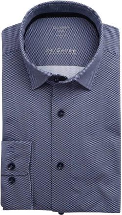 Olymp Casual Langarmhemd in Marineblau - - Shirts - Herren - Blau - 6XL