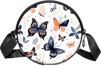 Generic Sac &agrave; bandouli&egrave;re rond pour femme, petit sac &agrave; bandouli&egrave;re color&eacute; avec fermeture &eacute;clair, bretelles r&eacute;glables, sac &agrave; main rond d&eacute;contract&eacute; pour femmes 