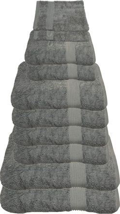Julie Julsen 10 TLG Handtuchset 2 Badetücher 4 Handtücher 2 Gästetücher 2 Waschhandschuhe Reine Baumwolle über 30 Farben Silbergrau