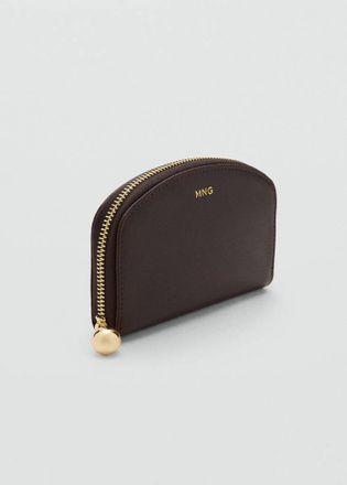 Mango Portefeuille moyen avec mini perles chocolat - Femme - Taille unique - MANGO