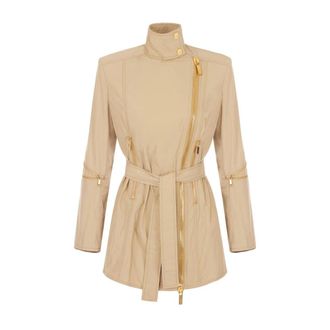 Elisabetta Franchi Jacke aus Taft-Voile-Stoff - - Jackets - Damen - Braun - XL