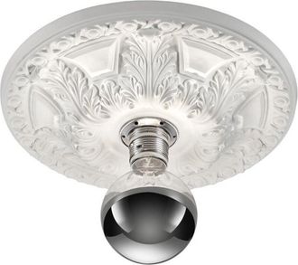 Trio Douille en pl&acirc;tre &agrave; peindre de style classique Lilly Rosette &Oslash;30 cm Lighting