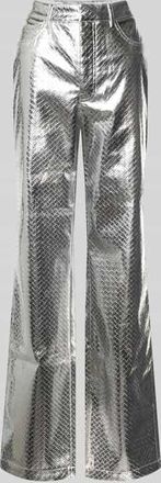 Rotate Flared Kunstlederhose mit 5-Pocket-Design