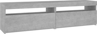 vidaXL Vidaxl - Meubles tv 2 pcs avec lumi&egrave;res led Gris b&eacute;ton 75x35x40 cm