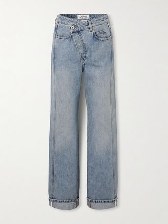 Loewe Jean Droit Asym&eacute;trique Taille Mi-haute - Bleu