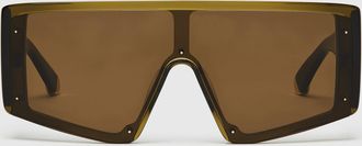 Stella McCartney Translucent Square Sunglasses, Woman, Khaki green