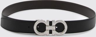 Ferragamo Ceinture r&eacute;glable en cuir noir avec boucle Gancini